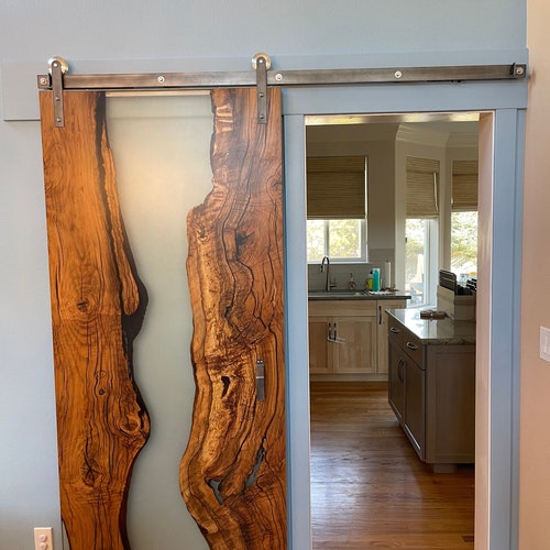 Custom Walnut Epoxy Barn Doors Handmade Resin Sliding Door - Etsy