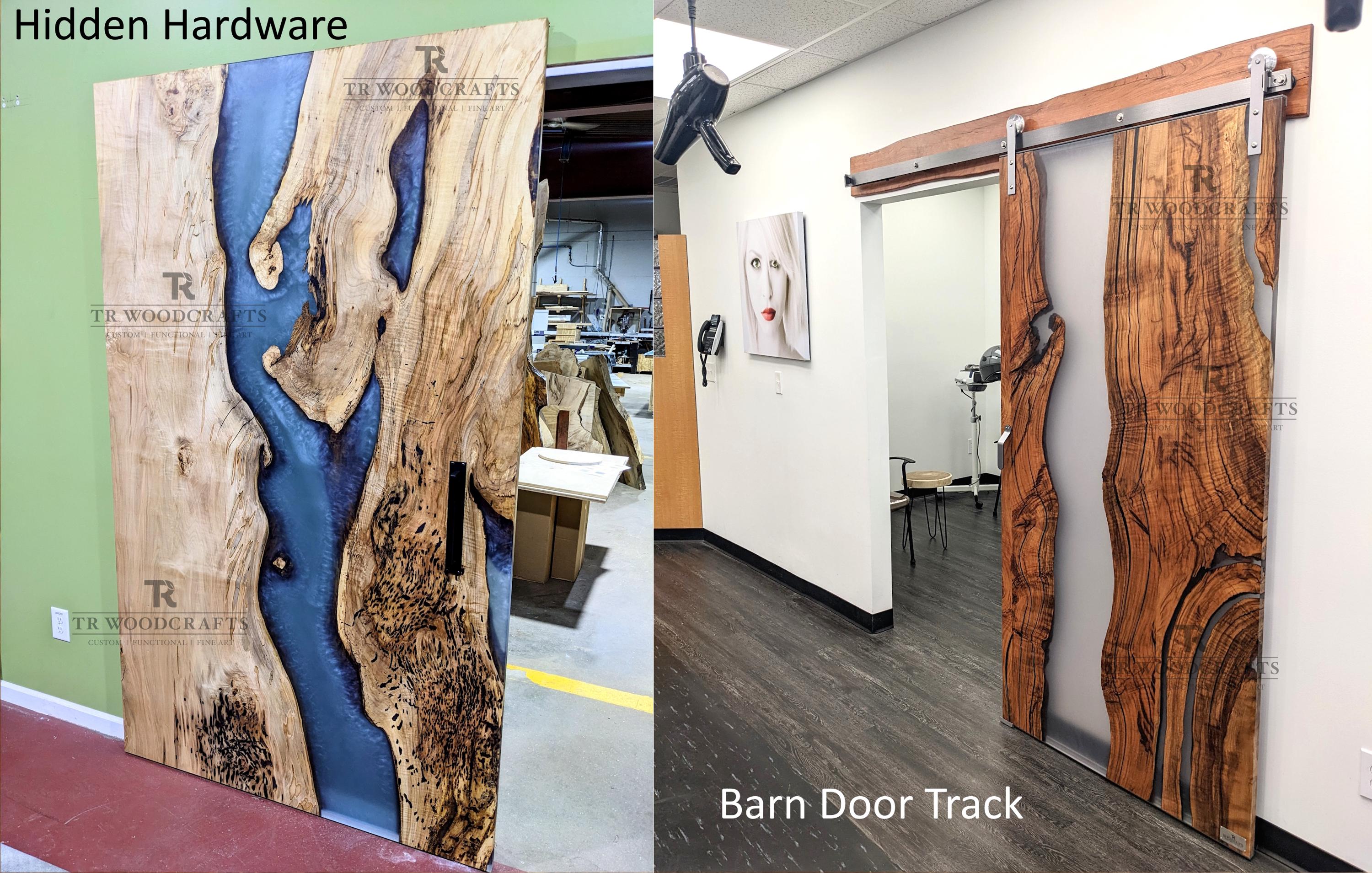Custom Epoxy Resin River Live Edge Barn Sliding Door | Handcrafted in ...