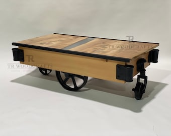Lineberry Cart Coffee Table / Factory Cart - Etsy