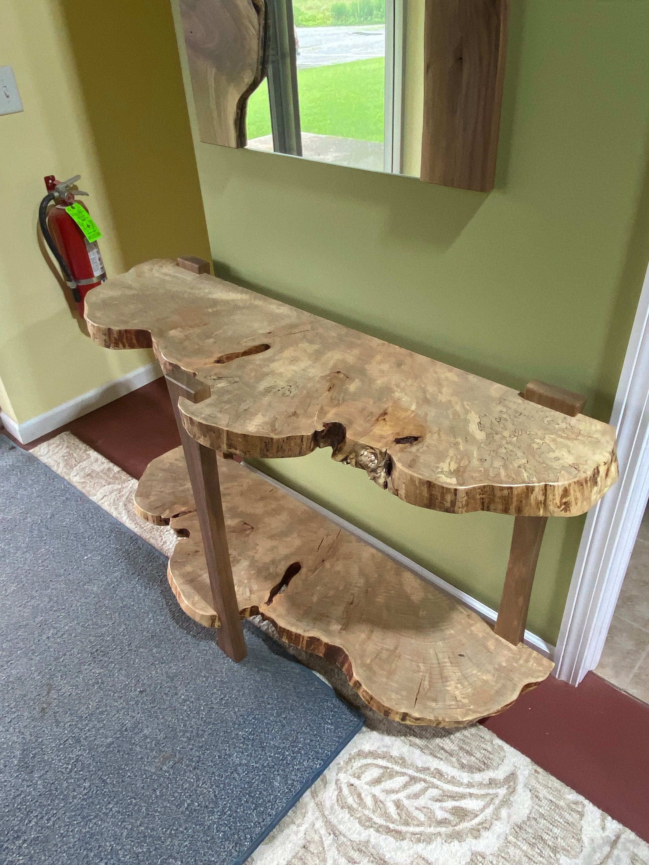 Live Edge Wood Hallway Entry Table | Entryway Table for Keys - Etsy