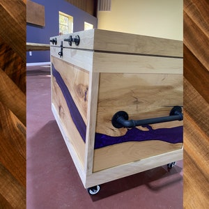 Custom Modern Equestrian Tack Trunk Epoxy Resin River Live Edge ...