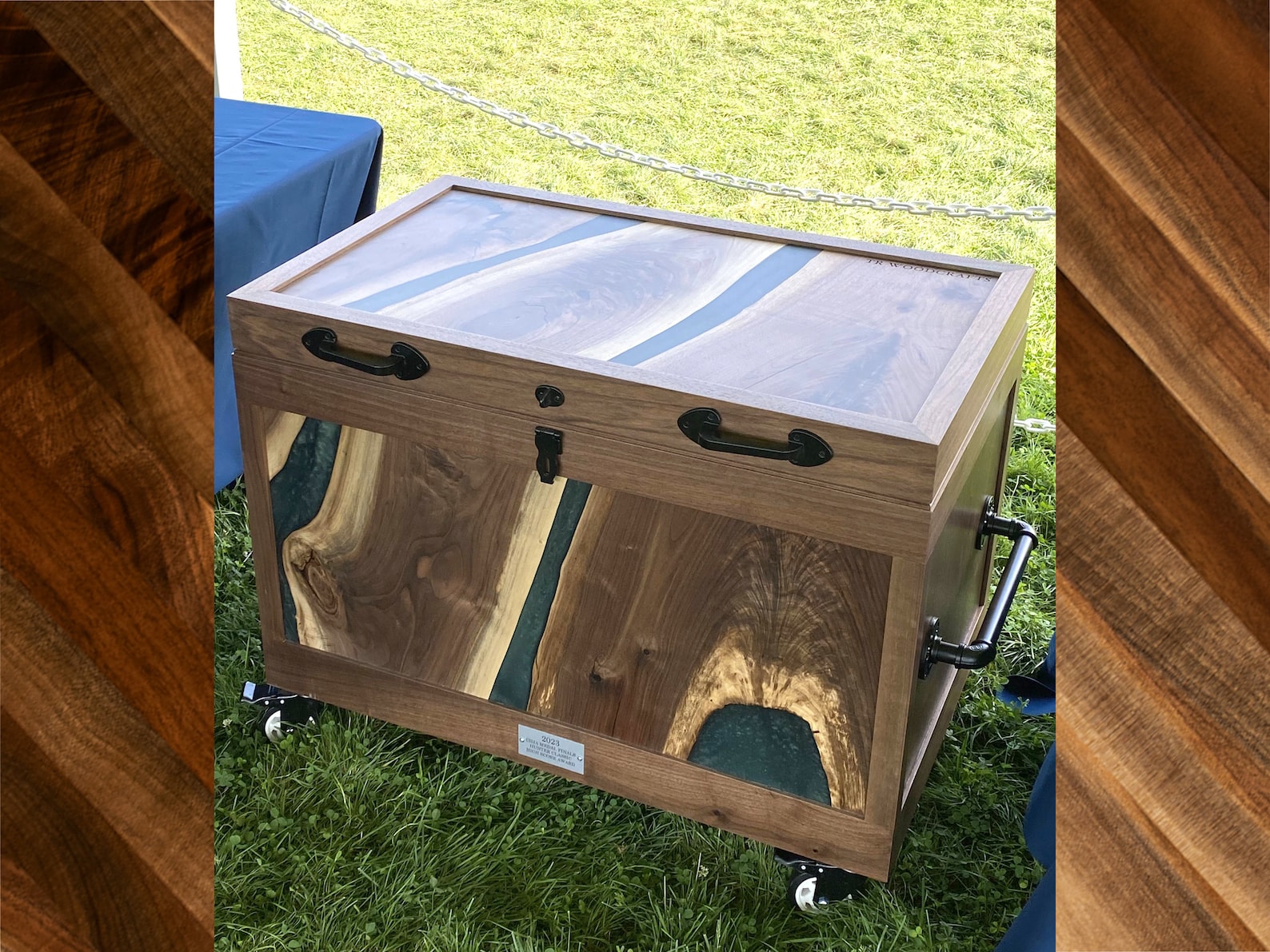 Custom Modern Equestrian Tack Trunk | Epoxy Resin River Live Edge ...