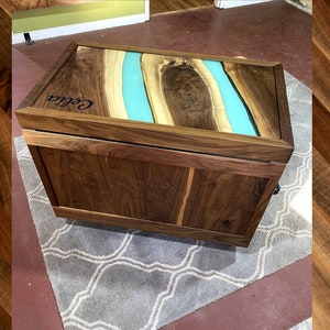 Custom Modern Equestrian Tack Trunk | Epoxy Resin River Live Edge ...
