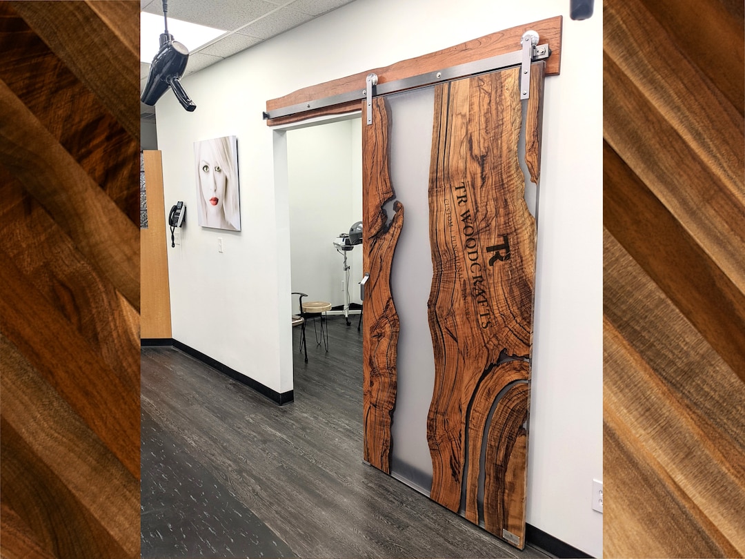 Live Edge Sliding Barn Door | Epoxy Resin River | Custom Handcrafted in ...