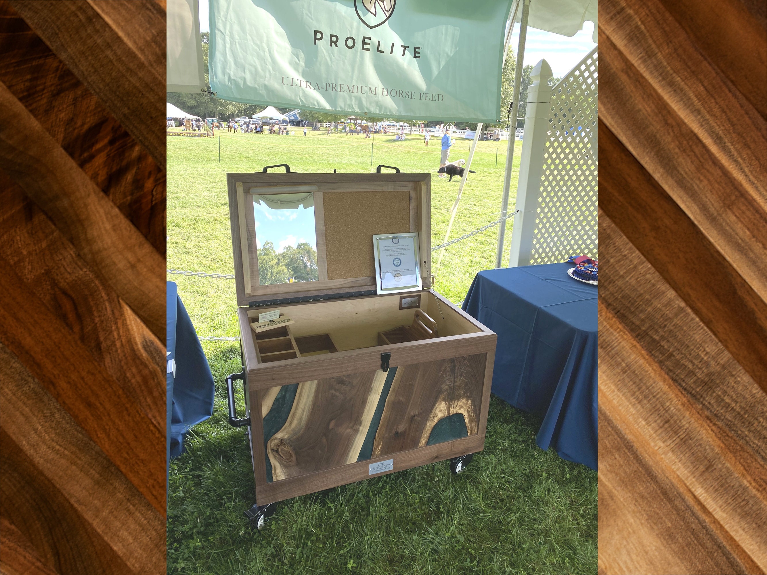 Custom Modern Equestrian Tack Trunk | Epoxy Resin River Live Edge ...