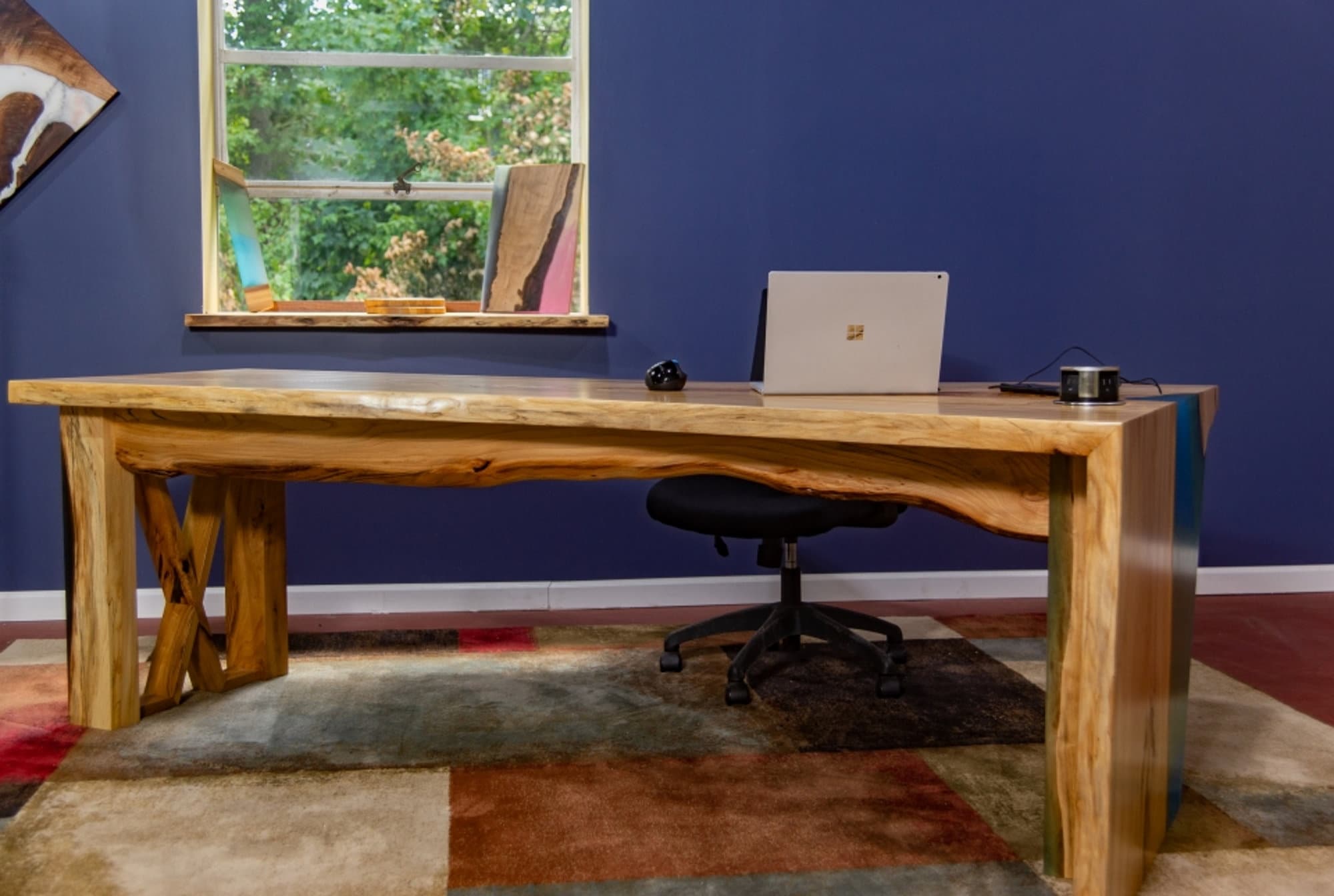 Live Edge Waterfall Desk | 90" Length - Etsy