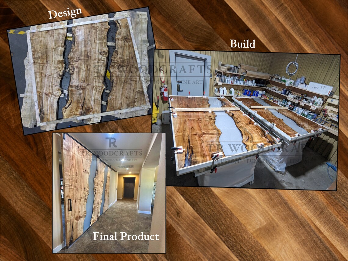 Live Edge Sliding Barn Door | Epoxy Resin River | Custom Handcrafted in ...
