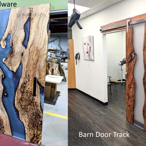 Custom Live Edge Epoxy Resin River Barn Sliding Door | Handcrafted in ...