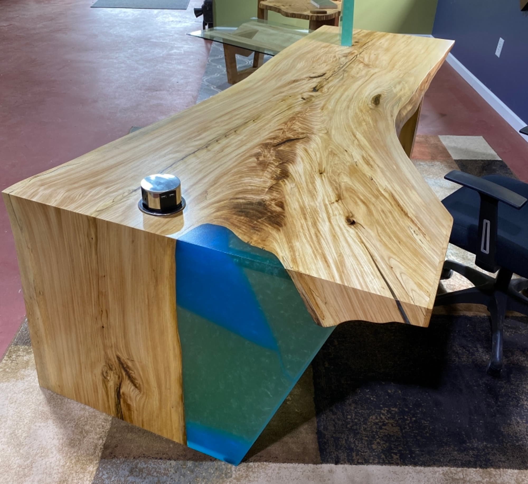 Live Edge Waterfall Desk | 90" Length - Etsy