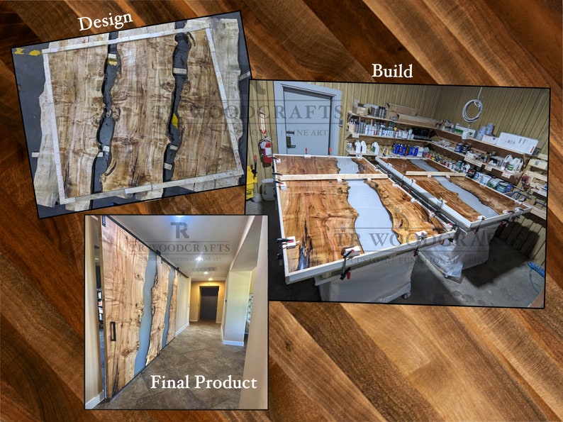 Epoxy Resin River Sliding Barn Door | Live Edge Modern | Custom ...