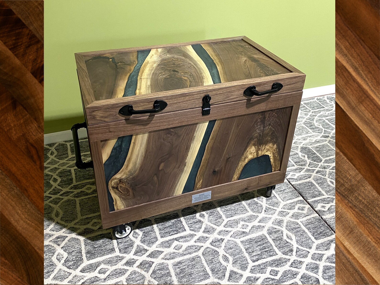 Custom Modern Equestrian Tack Trunk | Epoxy Resin River Live Edge ...