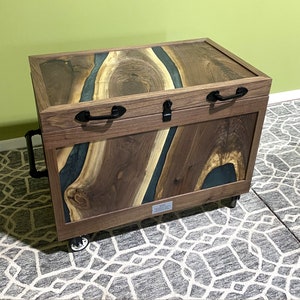Custom Modern Equestrian Tack Trunk | Epoxy Resin River Live Edge ...
