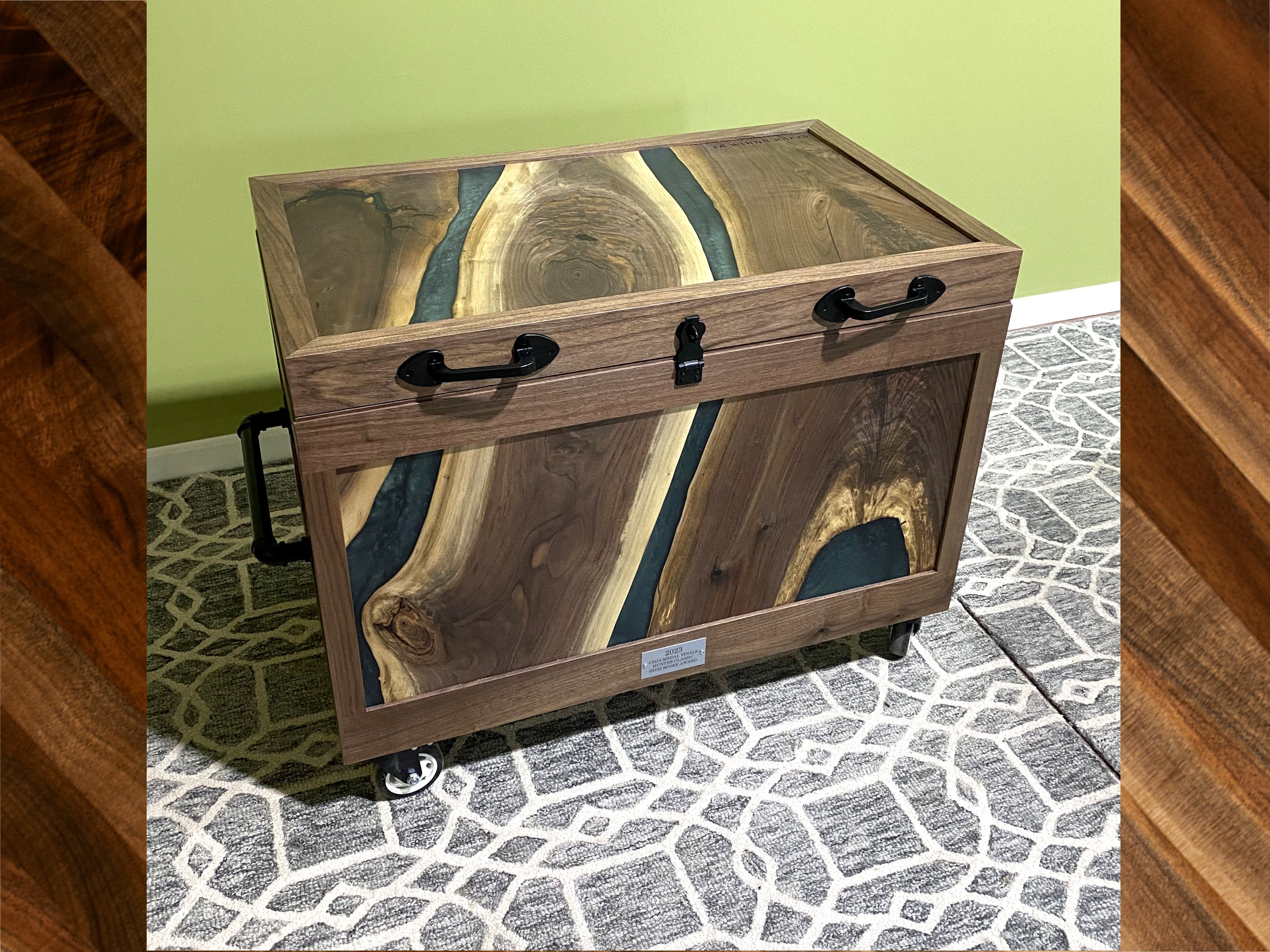 Custom Modern Equestrian Tack Trunk | Epoxy Resin River Live Edge ...