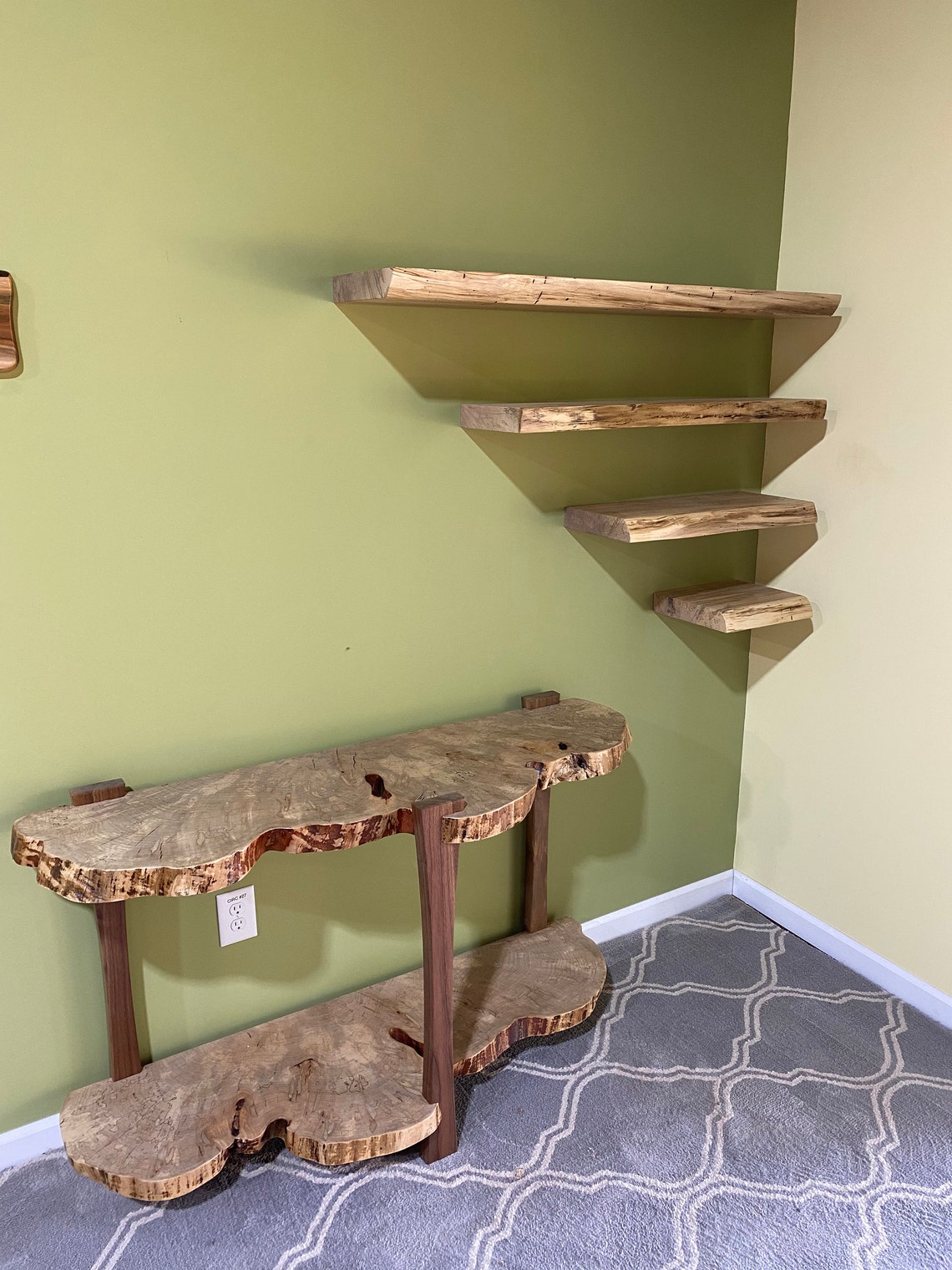 Live Edge Wood Hallway Entry Table | Entryway Table for Keys - Etsy