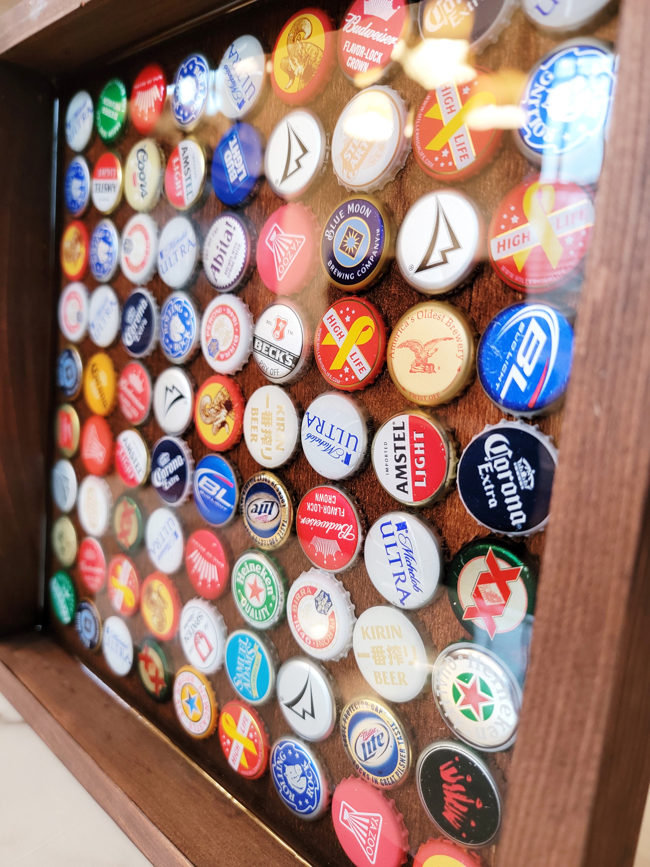 Made to Order Bottle Cap Resin Tray - 12" X 12" - Beer Bottle Cap Decor ...