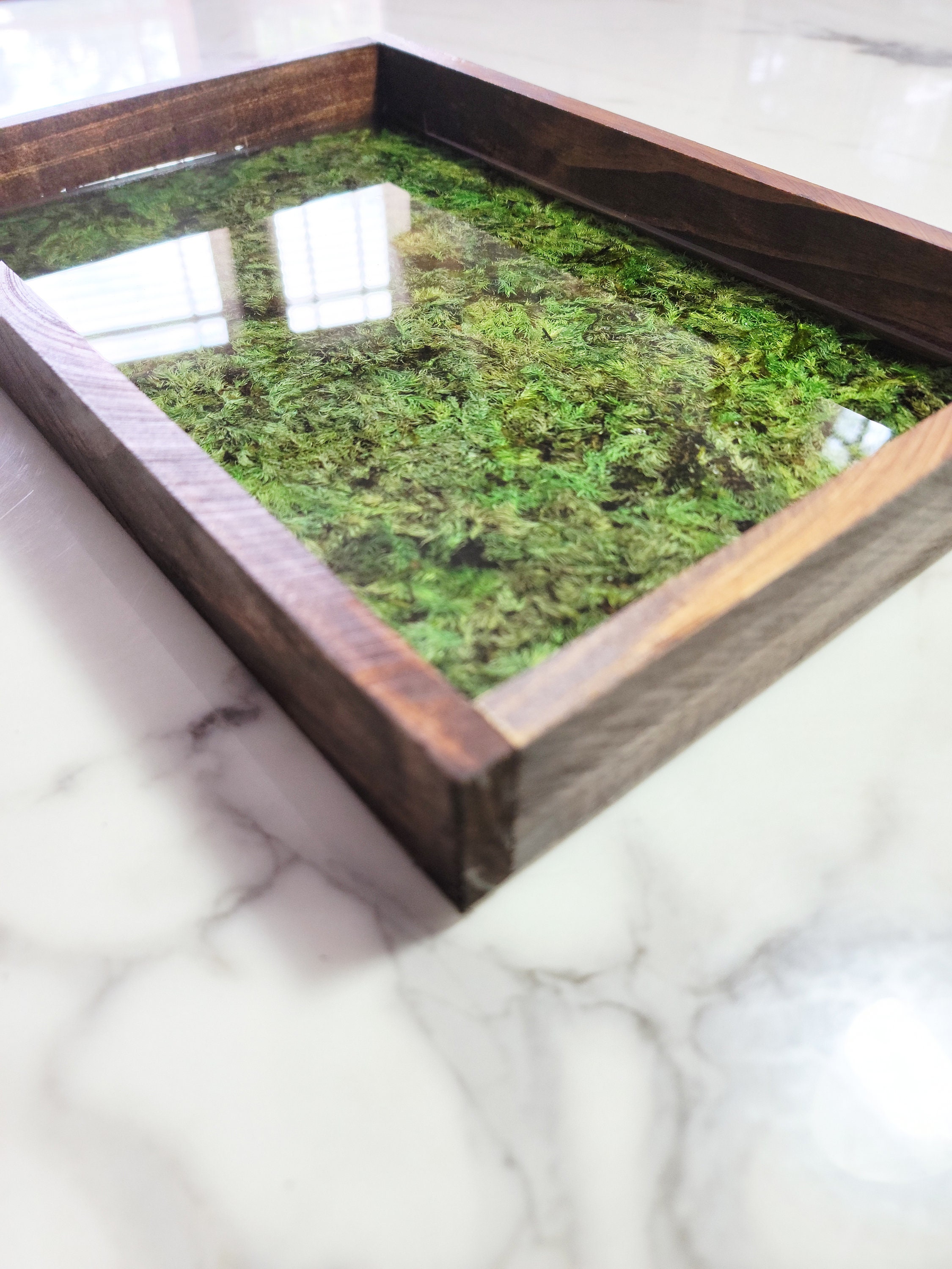 Made to Order Preserved Moss Resin Tray, Housewarming Gift, Resin Art ...