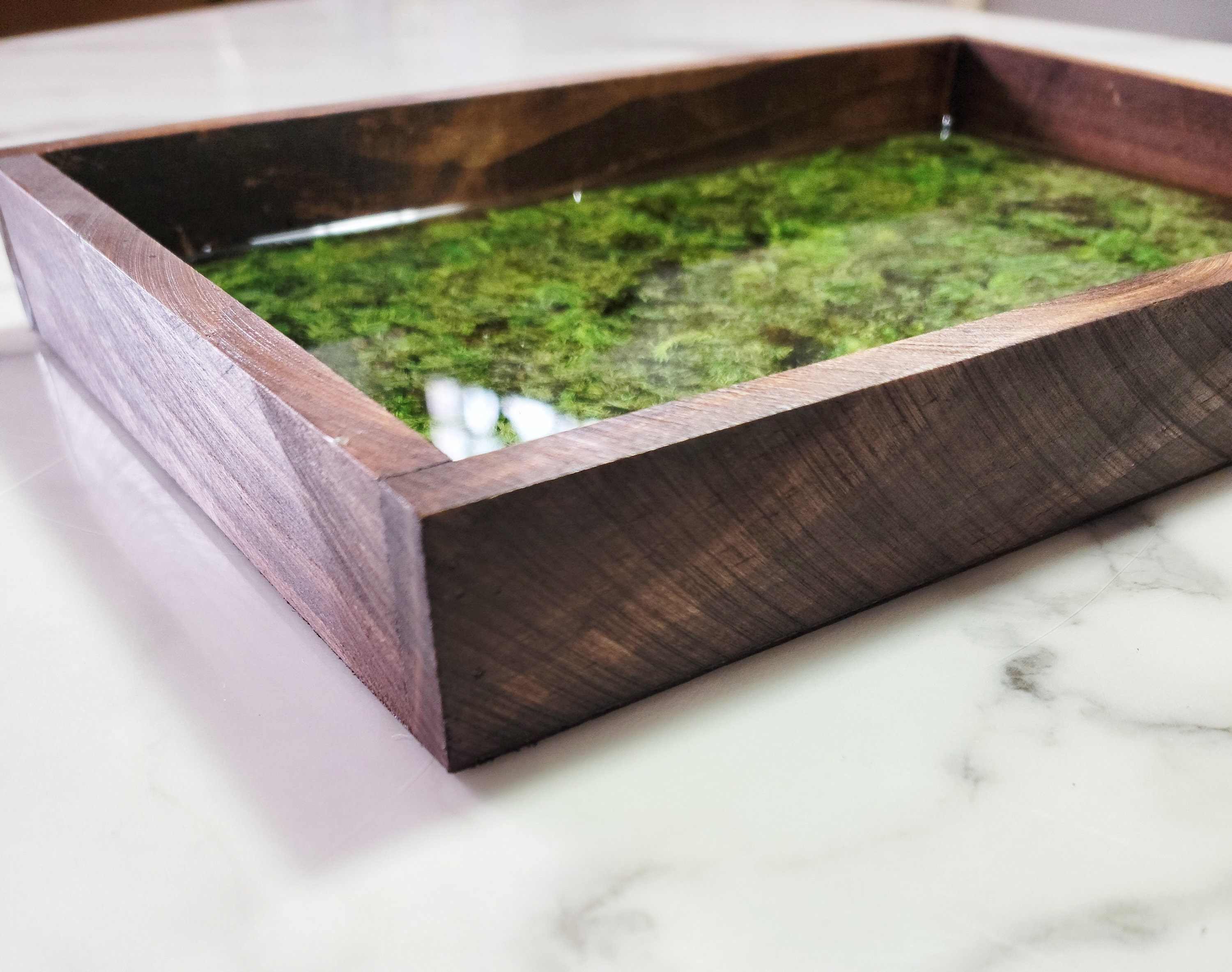 Made to Order Preserved Moss Resin Tray, Housewarming Gift, Resin Art ...
