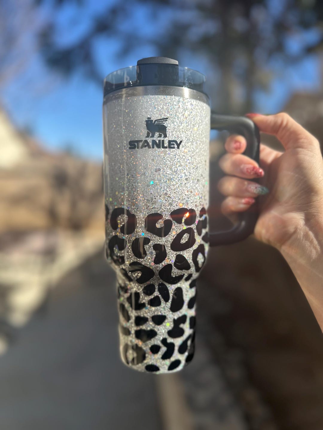 Leopard Stanley, White and Silver Stanley Tumbler, Glittered Stanley ...