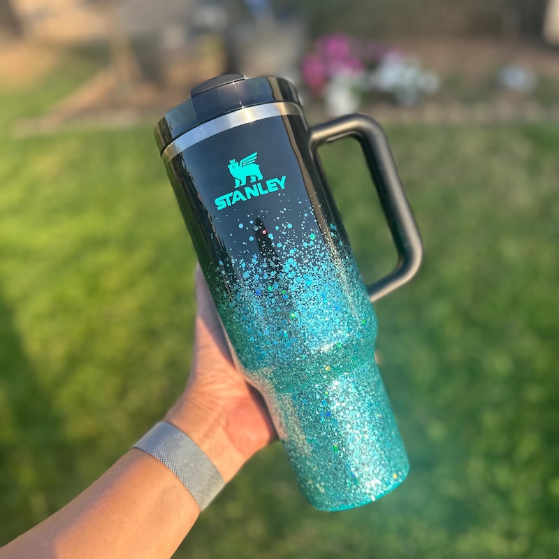Teal and Gold Stanley Cup - Etsy