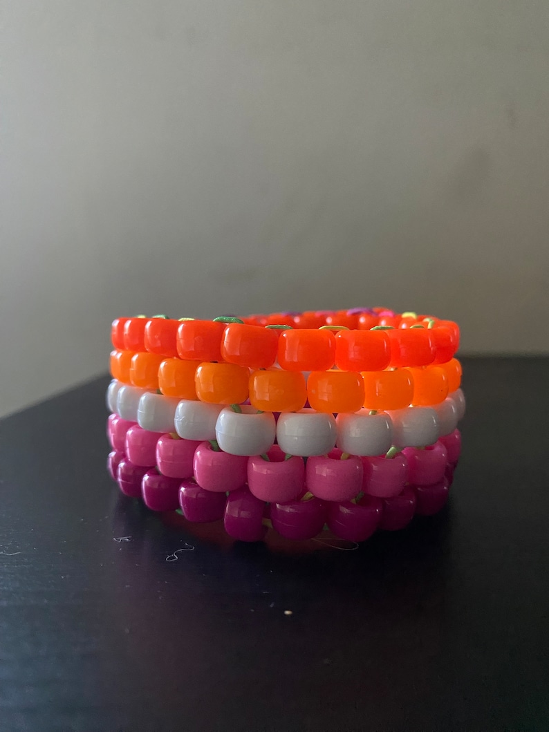 Lesbian Kandi Pride Pink Orange Flag - Etsy
