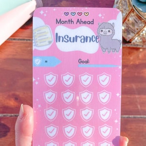 Insurance L Month Ahead Savings Challenge | Money Tracker | Laminated ...