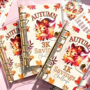 1k 3k 5k Autumn Fairies Savings Challenge Budget Binder L Cash Stuffing ...