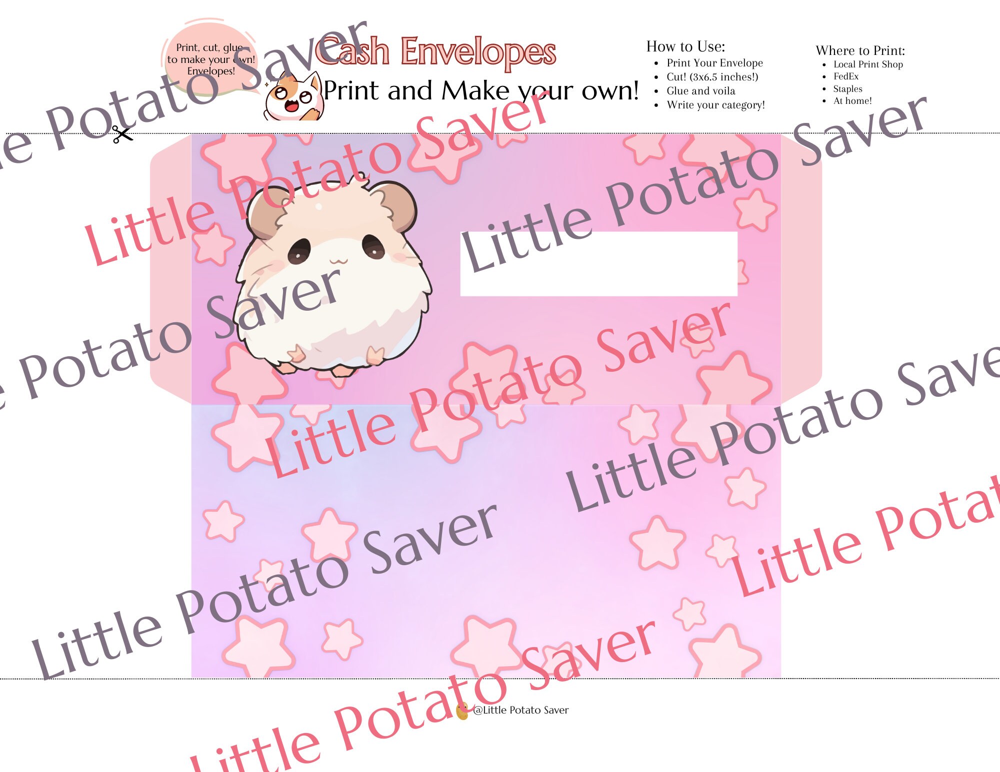 24 Blank Dashboard & Envelope - Cute Animals 1st Edition | A6 Cash ...