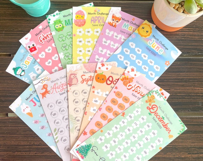 1s, 5s, 10s, 20s, 50s Savings Challenge - Etsy Canada