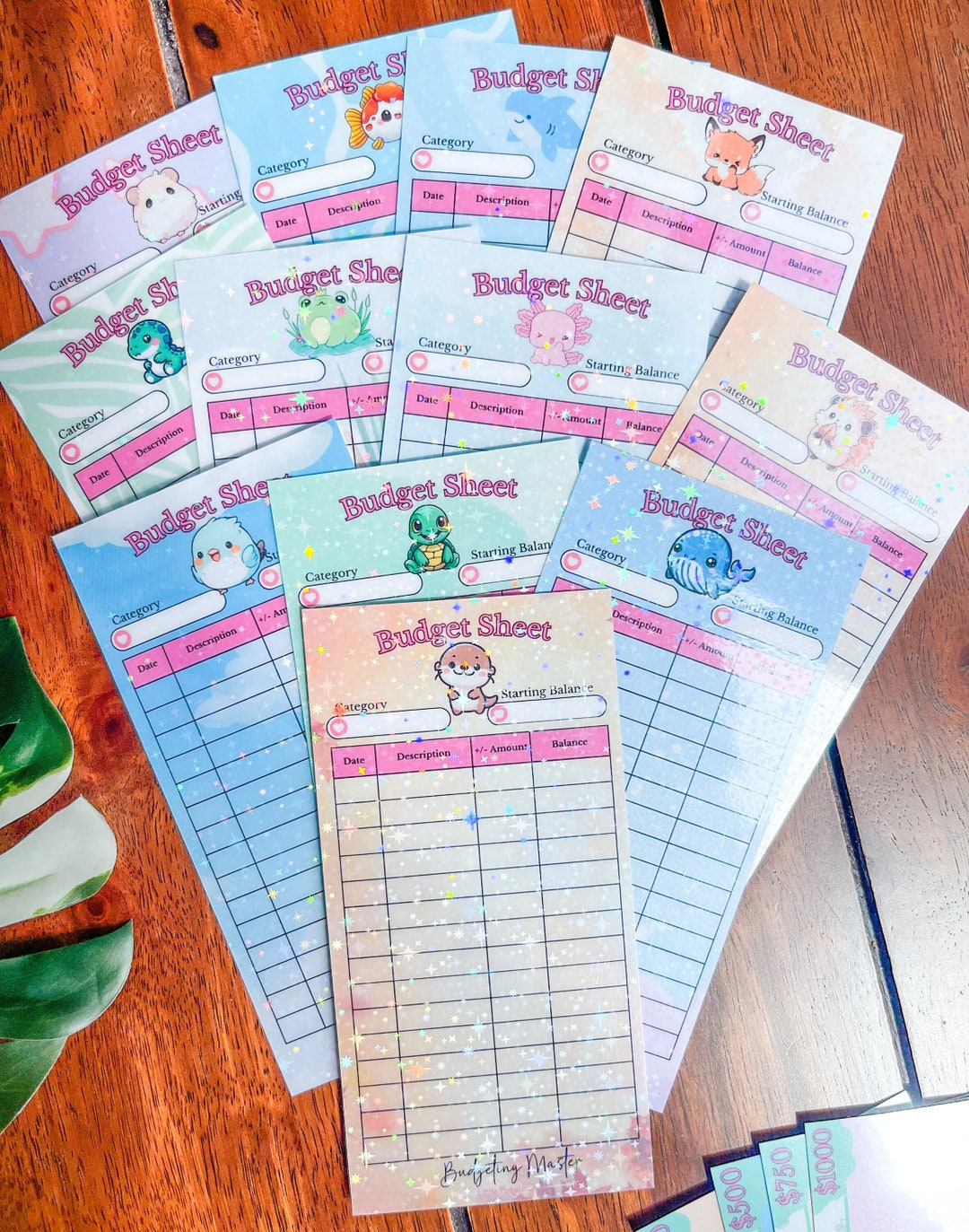 12 Budget Sheets BUNDLE- Cute Animals 2nd Edition | Money Tracker | A6 ...