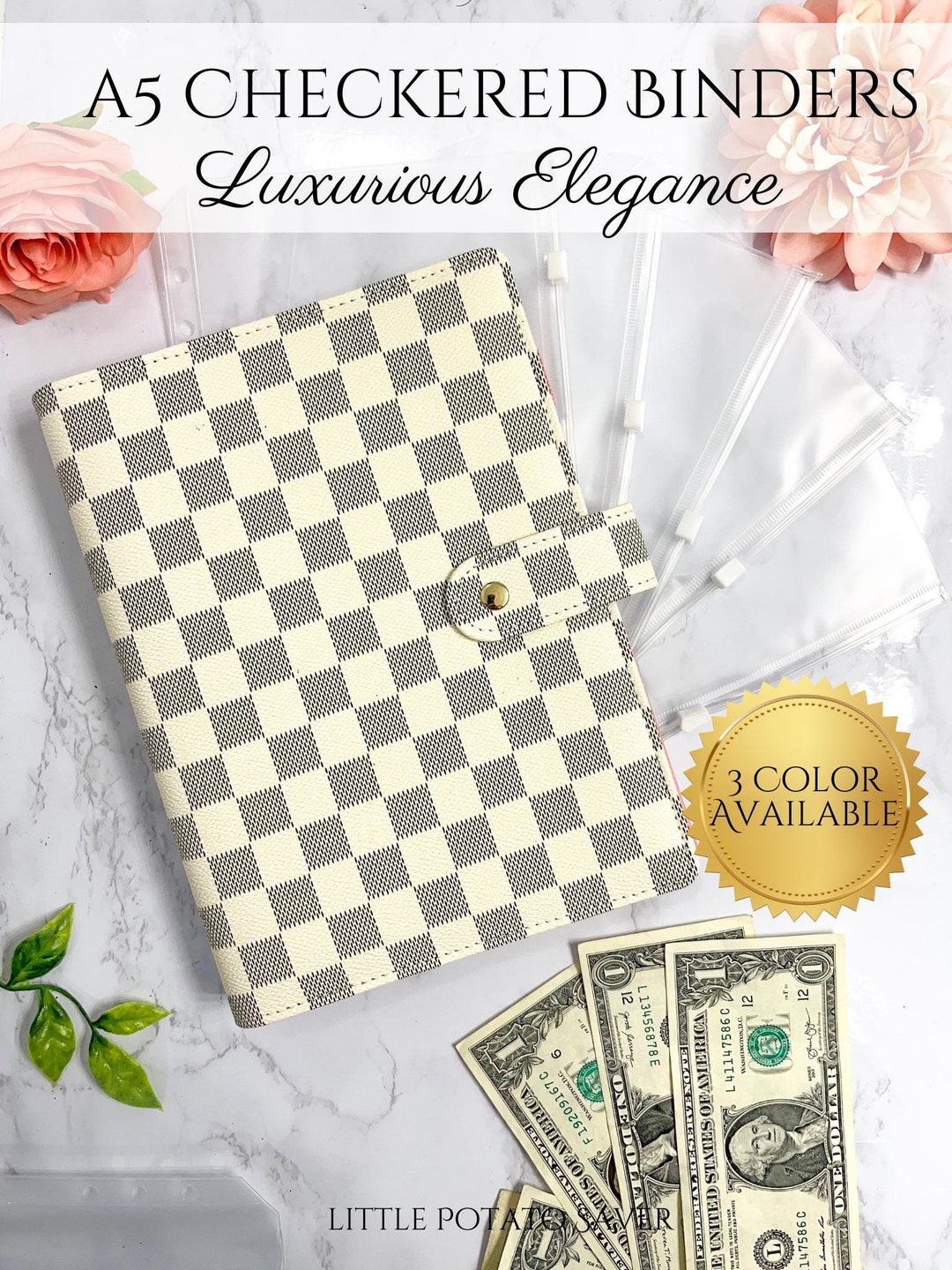 A5 Checkered Savings Challenge Budget Binder Planner Journal | for ...