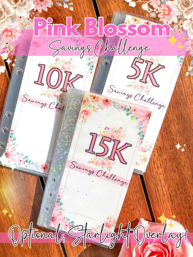 Sparkle 5k 10k 15k Pink Blossom Flower Savings Challenge | Optional ...