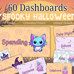 60 Spooky Halloween Dashboards | A6 Cash Envelope Category Inserts ...