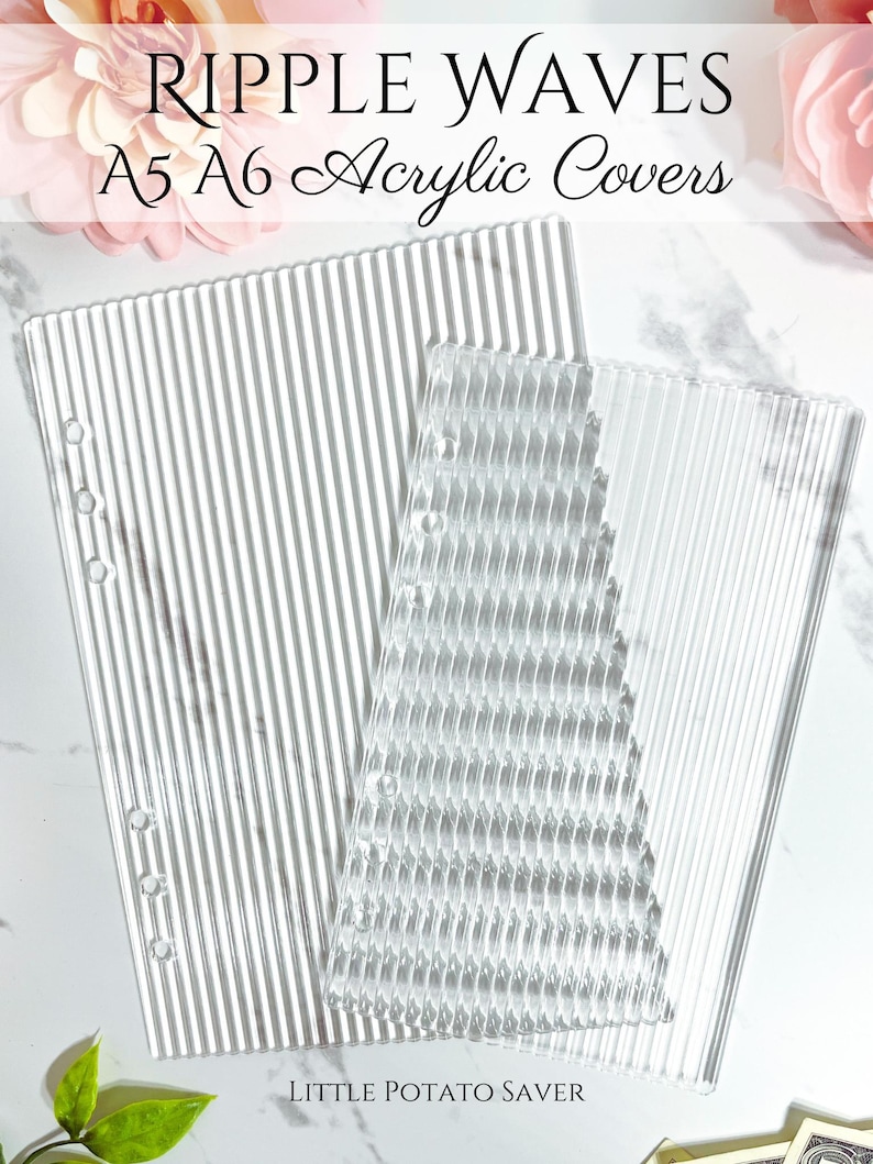 Ripple Waves Acrylic Cover | A5 A6 Clear Budget Binder Cover ...
