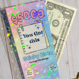 1k 2.5k 5k Motivational Sticky Notes Envelope Savings Challenge | A6 ...