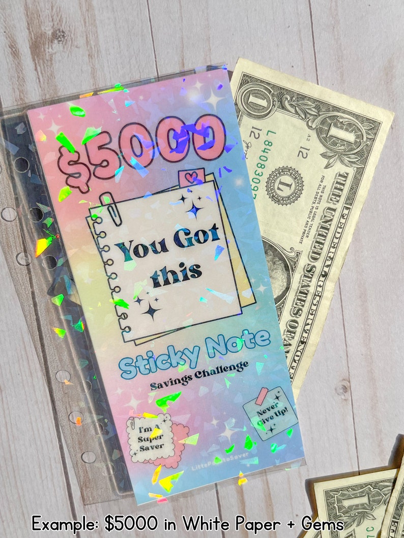 1k 2.5k 5k Motivational Sticky Notes Envelope Savings Challenge | A6 ...