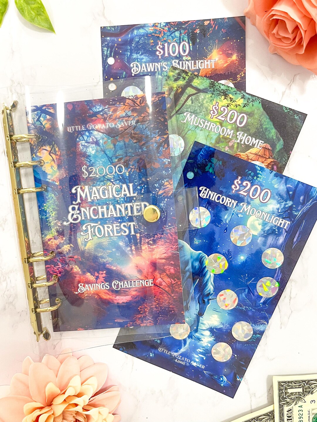 1k 2k 3k Magical Enchanted Forest SCRATCH OFF Savings Challenge for A6 ...