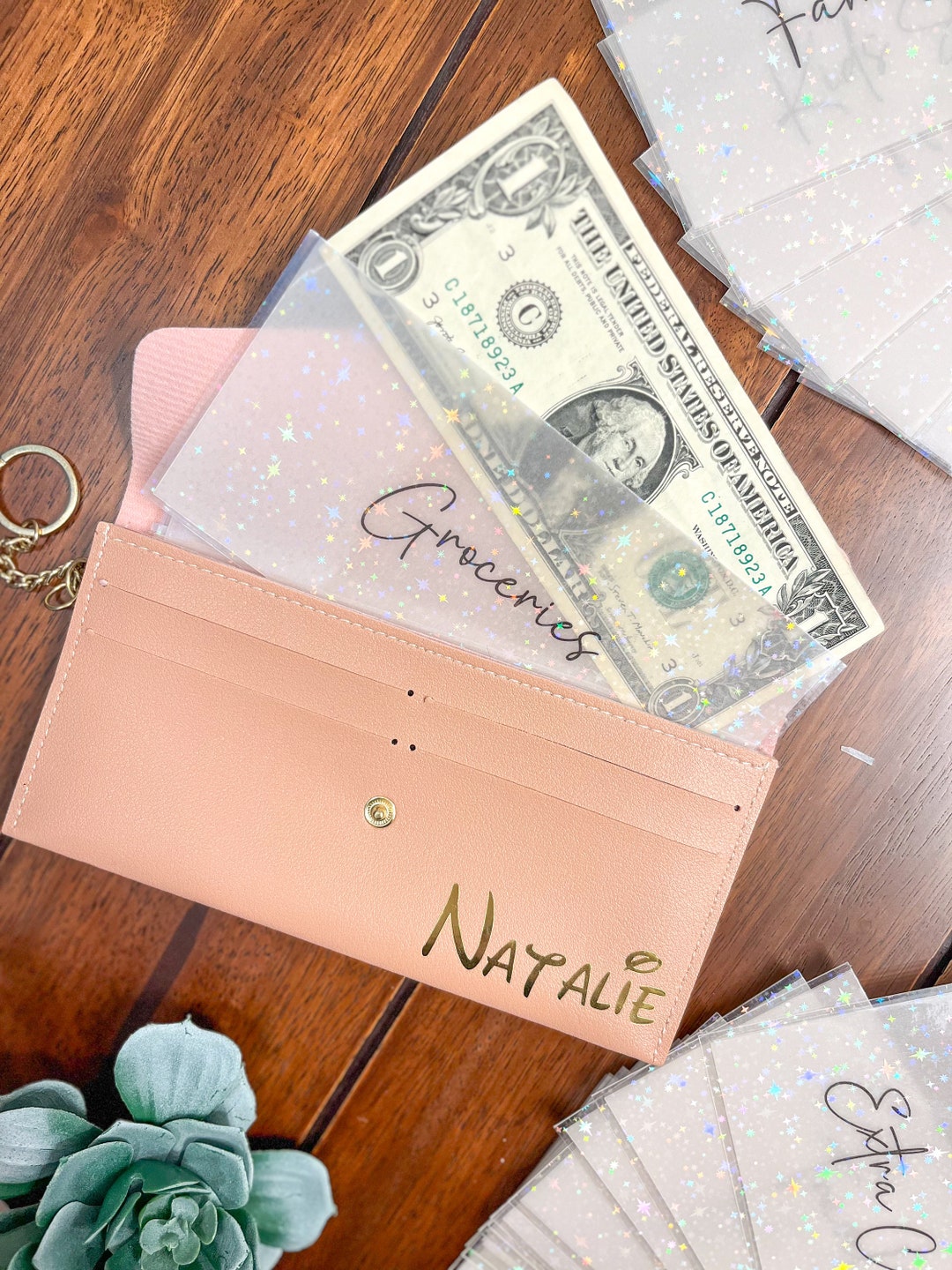 Slim Cash Envelope Wallet Optional STARLIGHT/ MINIMALISTIC VELLUM Cash ...