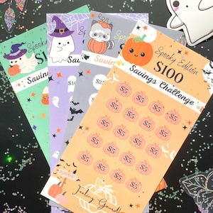 Spooky Edition Savings Challenge | Money Tracker | Laminated | for Cash ...