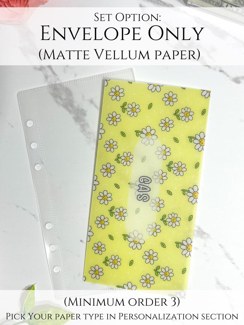 Cute & Daisy Cash Envelope L Custom Cash Stuffing Envelopes A6 for ...