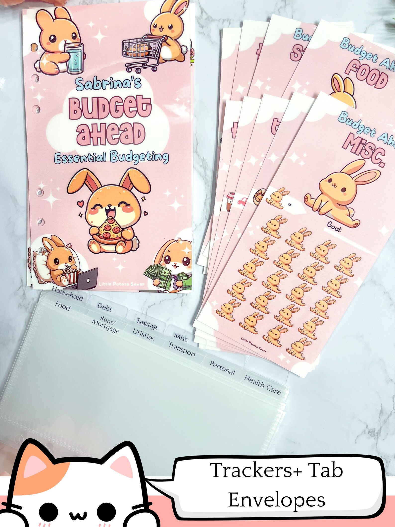 Bunny Budget Ahead Savings Challenges | 12 Essential Budget Categories ...