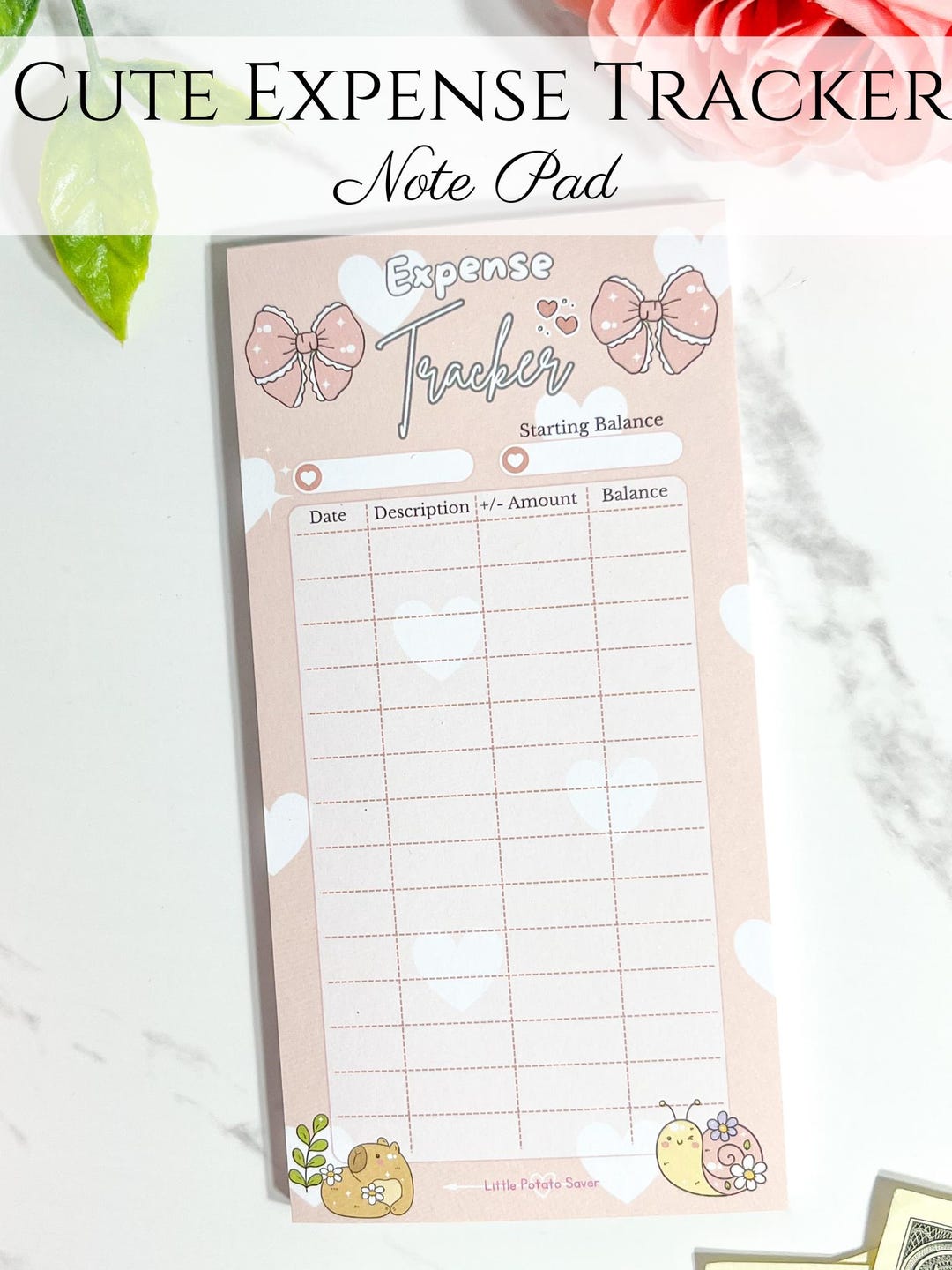 Cute Expense Tracker Note Pad | 50 Sheets A6 Size | Budget Sheet ...