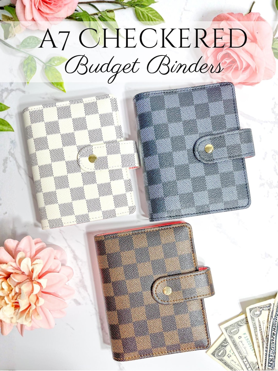 A7 Checkered Luxe Savings Challenge for Small and Mini Budget Binder ...