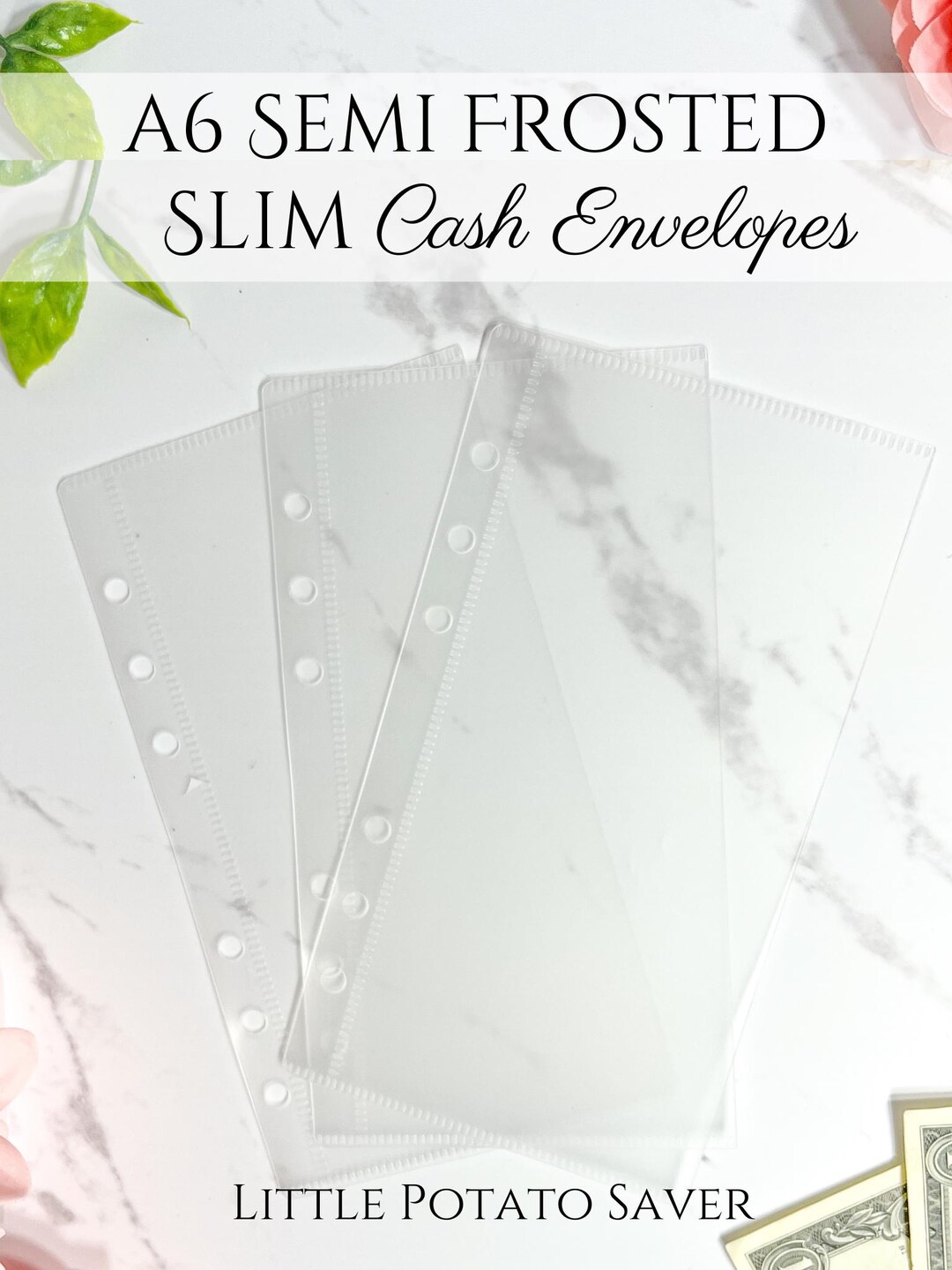A6 Slim Cash Envelope L Semi Frosted Minimalistic Cash Envelope Zipless ...