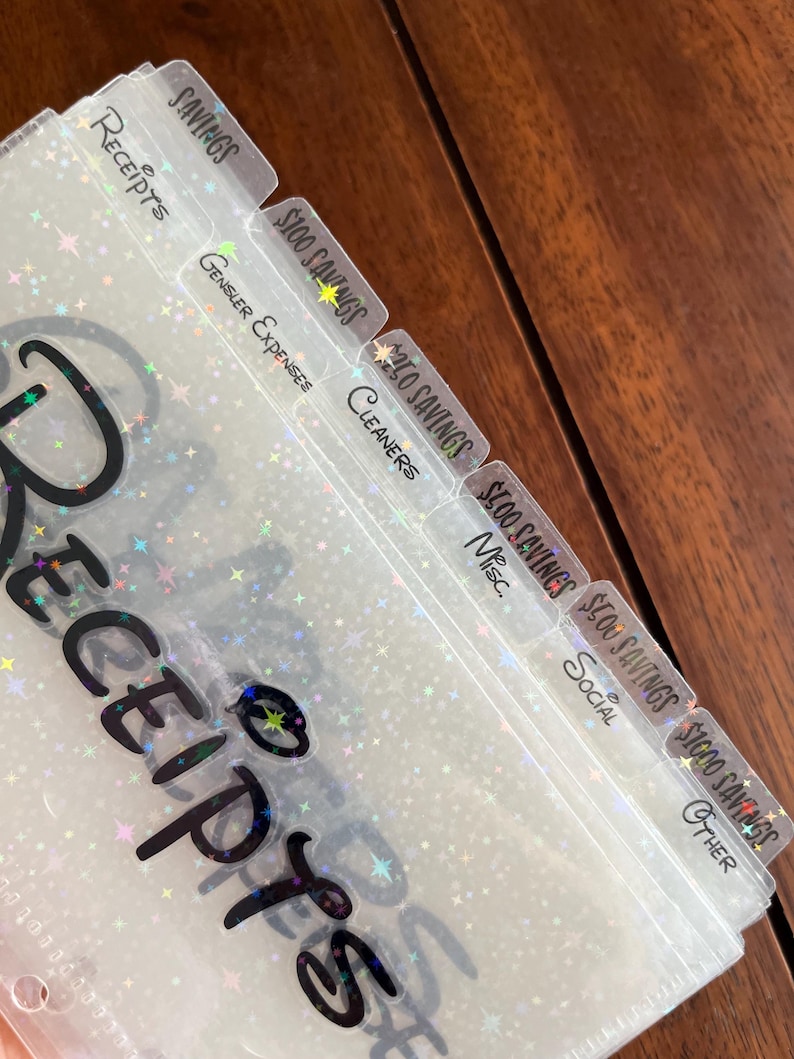 Starlight A6 Custom Cash Envelopes With Tabs | Cash Envelope | Clear ...