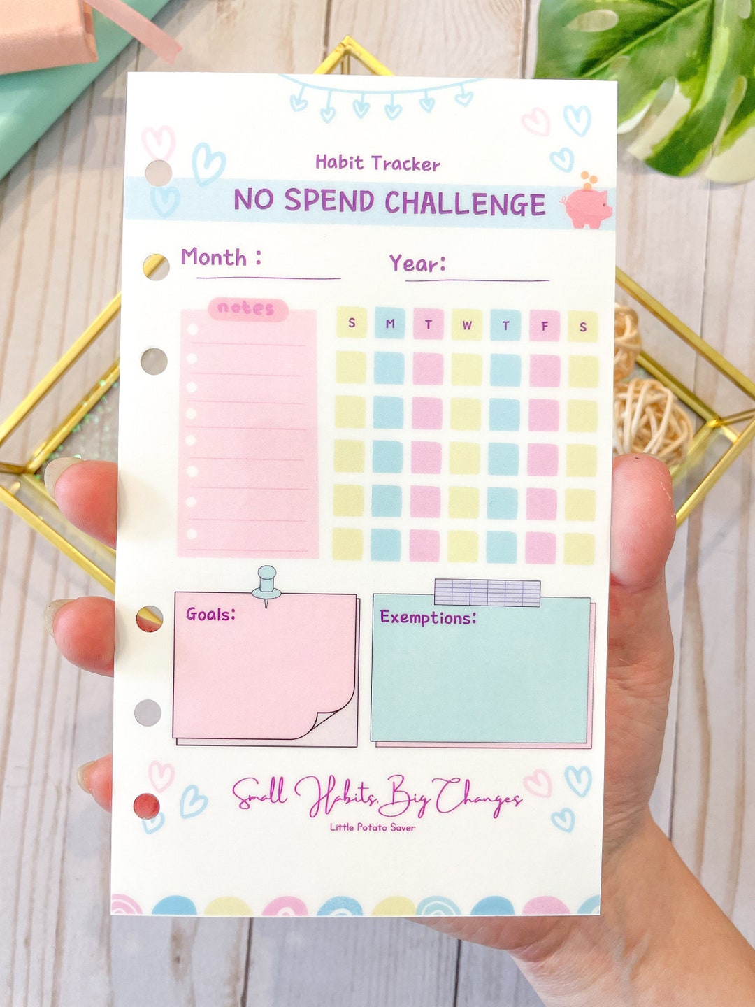 NO SPEND CHALLENGE | Habit Tracker | Laminated | for Budget Binders ...