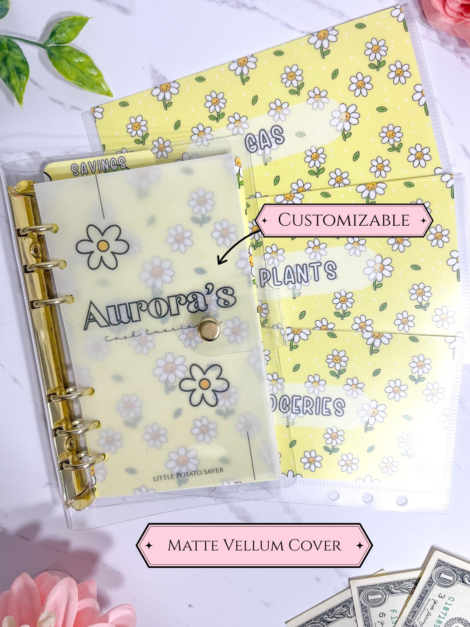Cute & Daisy Cash Envelope L Custom Cash Stuffing Envelopes A6 for ...