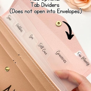 Slim Cash Envelope Wallet With Tab Dividers or Tab Envelope Cash ...