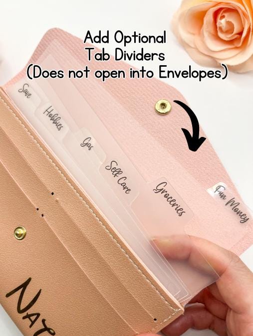 Slim Cash Envelope Wallet With Tab Dividers or Tab Envelope Cash ...