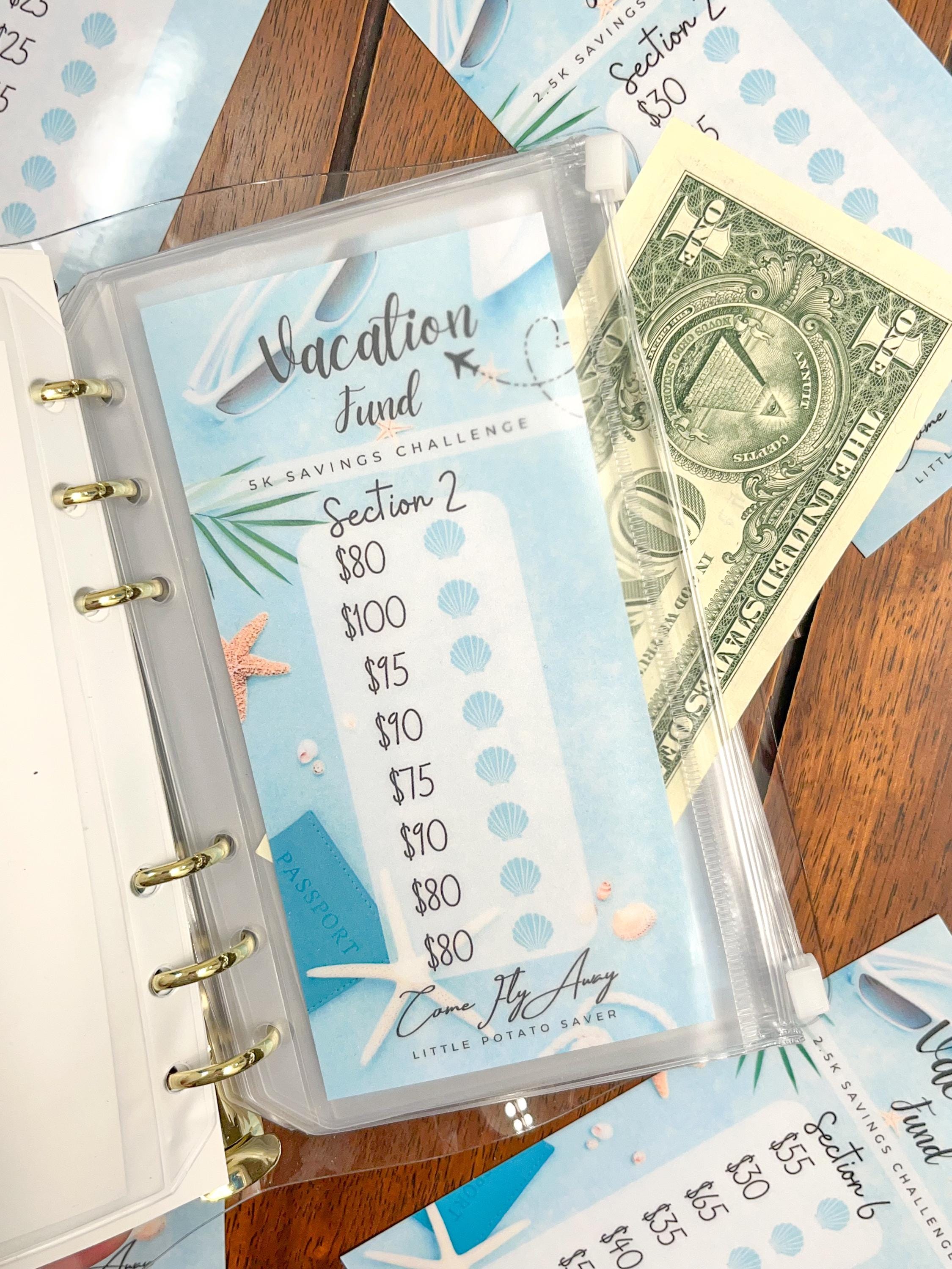 1k 2.5k 5k Beach Vacation Savings Challenge Budget Binder L Cash ...