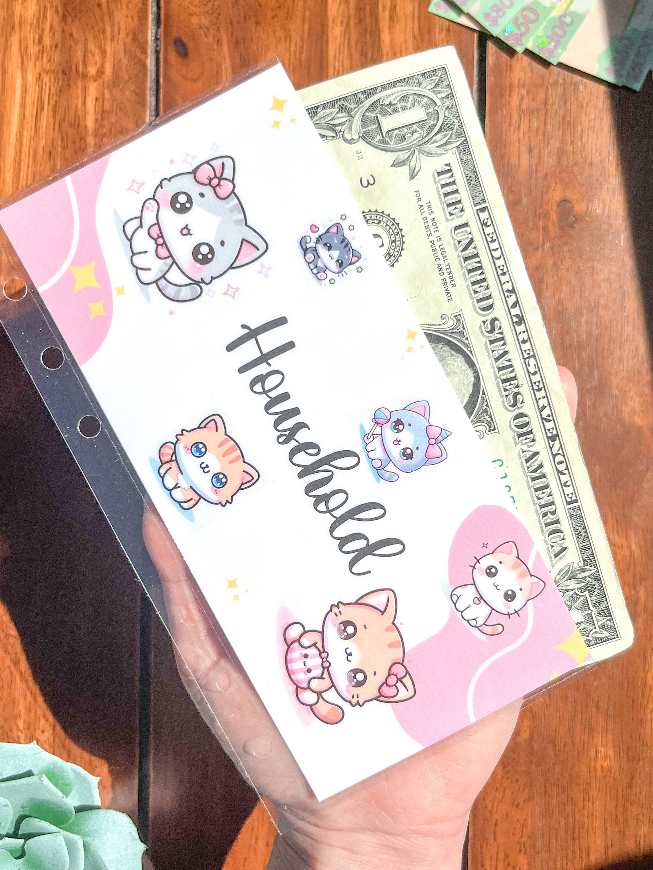 Cute Kittens Cash Envelopes | Cash Stuffing | A6 Cash Envelope System ...